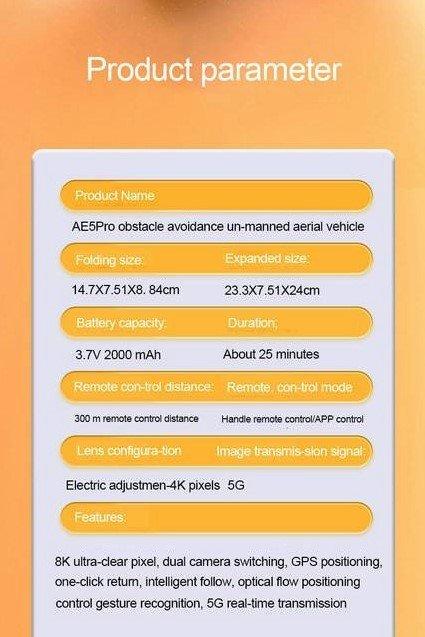 Foldable drone 818 AE5 PRO dron sa dve baterije - Foldable drone 818 A – Ali tako