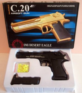 Pistolj za airsoft C20 metalni Desert Eagle + prigusivac – Ali tako